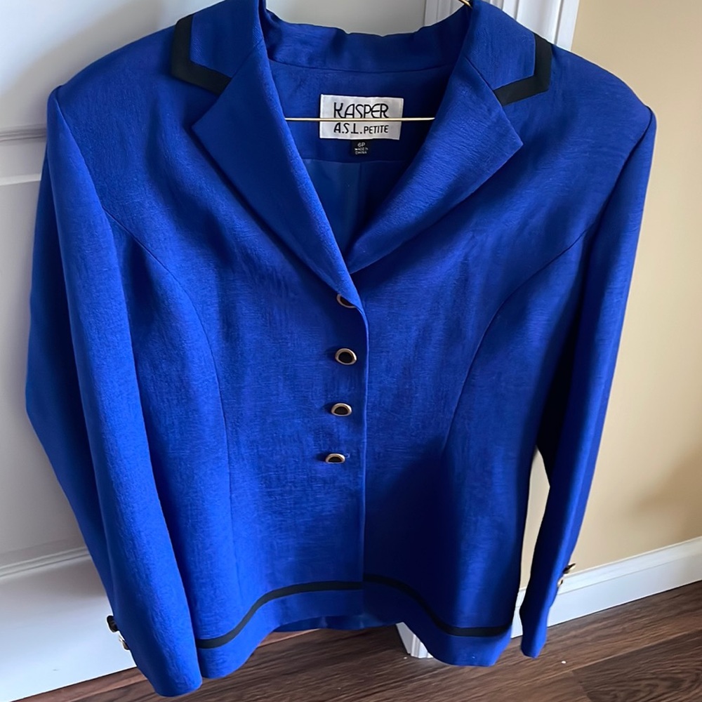 Royal Blue Blazer With Black Trim - Gem